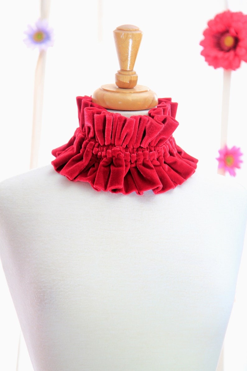Red Velvet Collar Victorian Style Fashion Collars | Etsy