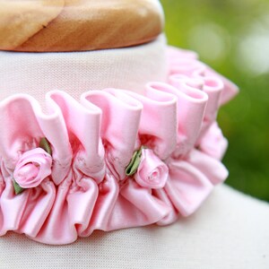 Ballet-core Collar in Pink Satin With Roses - Victorian Choker Necklace ...