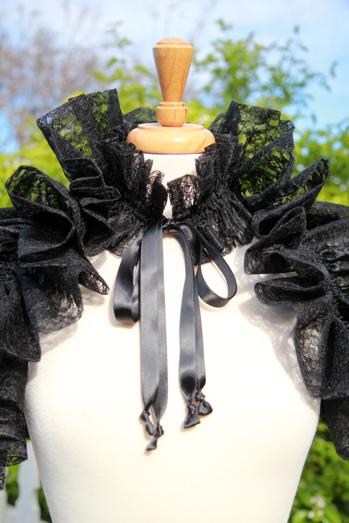 Victorian Black Lace Collar 2 Piece Set Including a Lace - Etsy