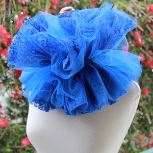 Royal Blue Neck Ruff Collar in Lace and Tulle - Steampunk, Cosplay, or ...