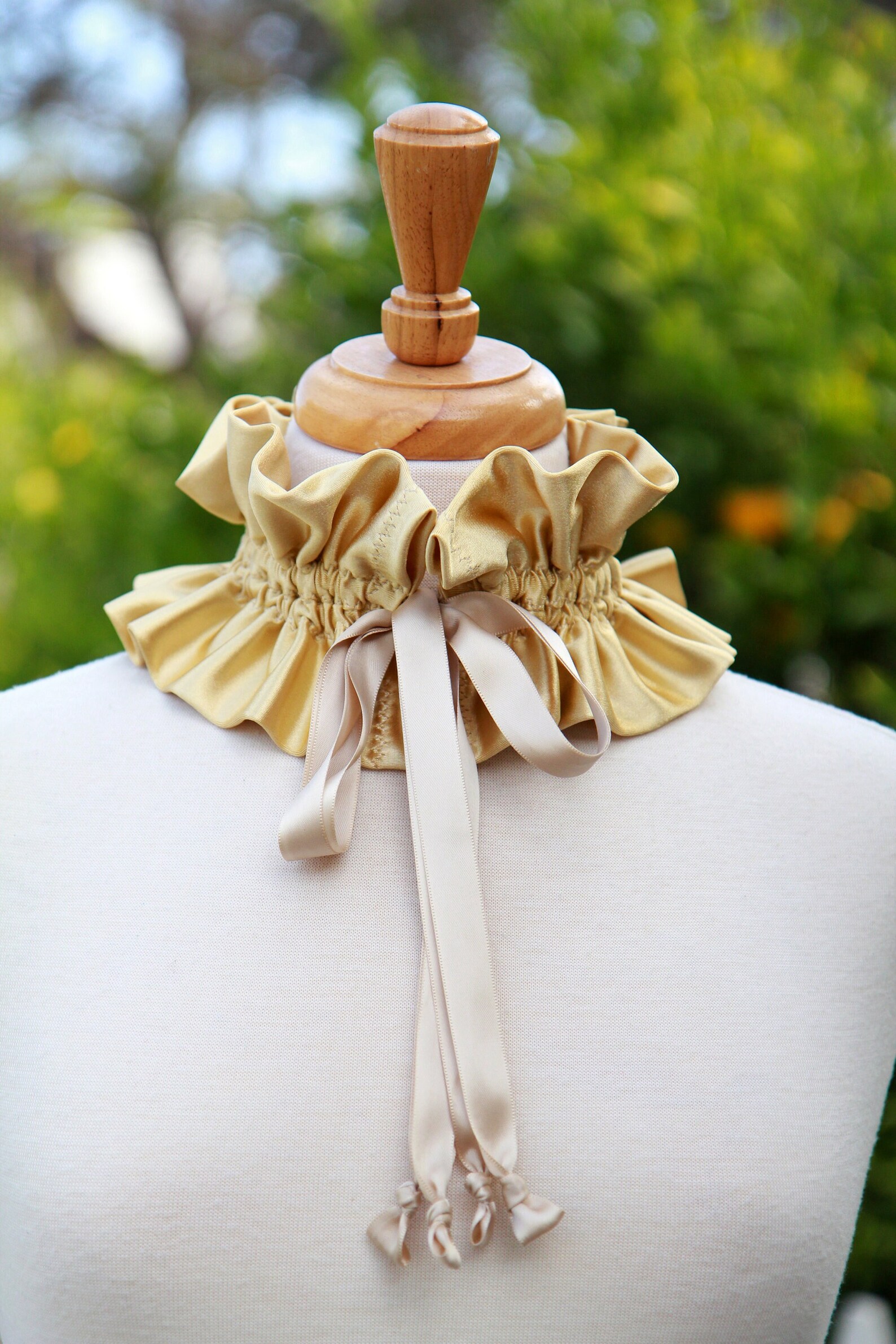 Gold Satin Statement Collar - Ballet or Dance Collars - Victorian ...