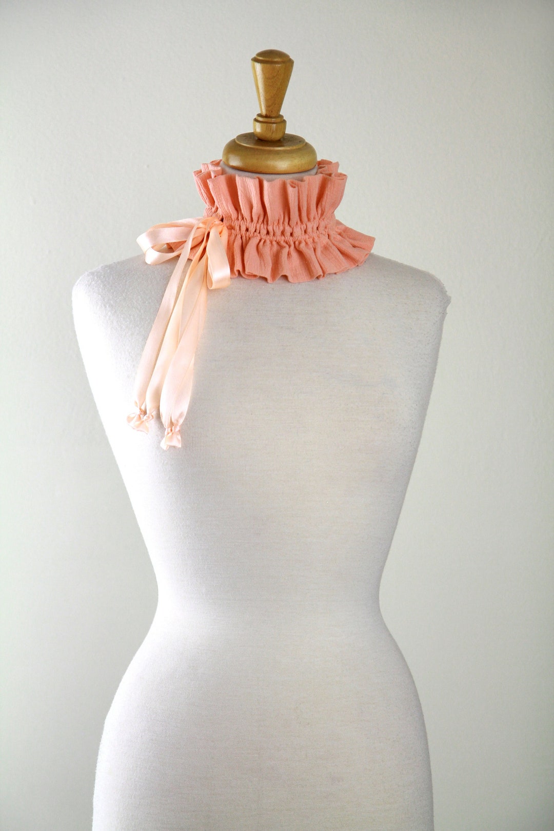 Peach Victorian Ruffle Collar - Edwardian, Regency or Elizabethan ...