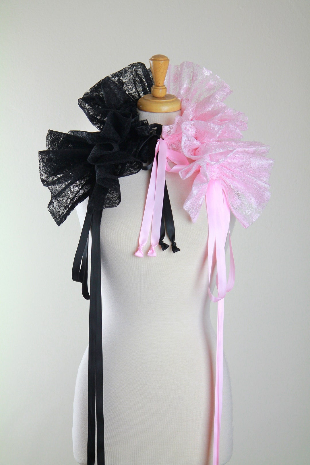 Black and Pink Lace Collar and Bolero Set - Style It Many Ways ...