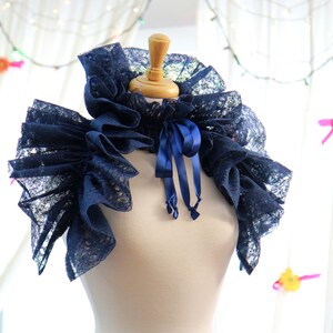 Victorian Navy Blue Lace Collar - 2 Piece Set - Including a Lace Choker ...