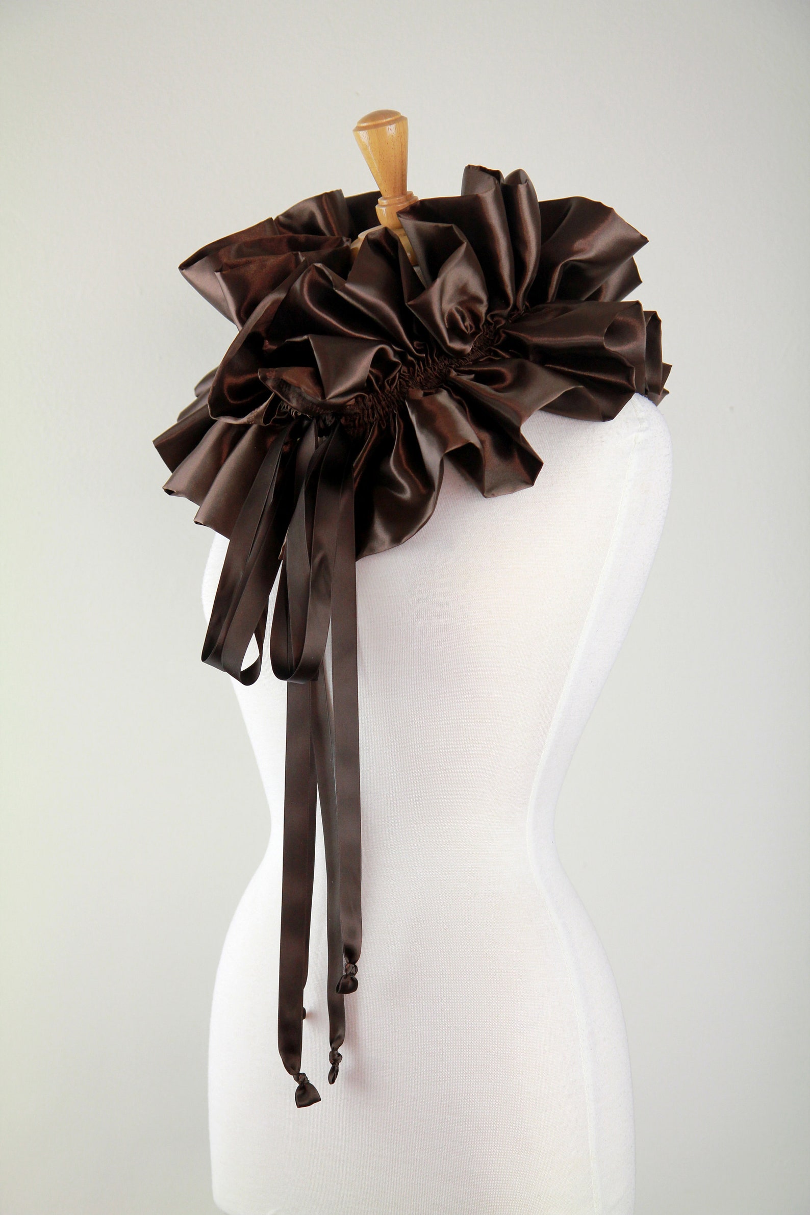 Chocolate Brown Satin Bolero, Shrug, Collar - Regency Costume or ...