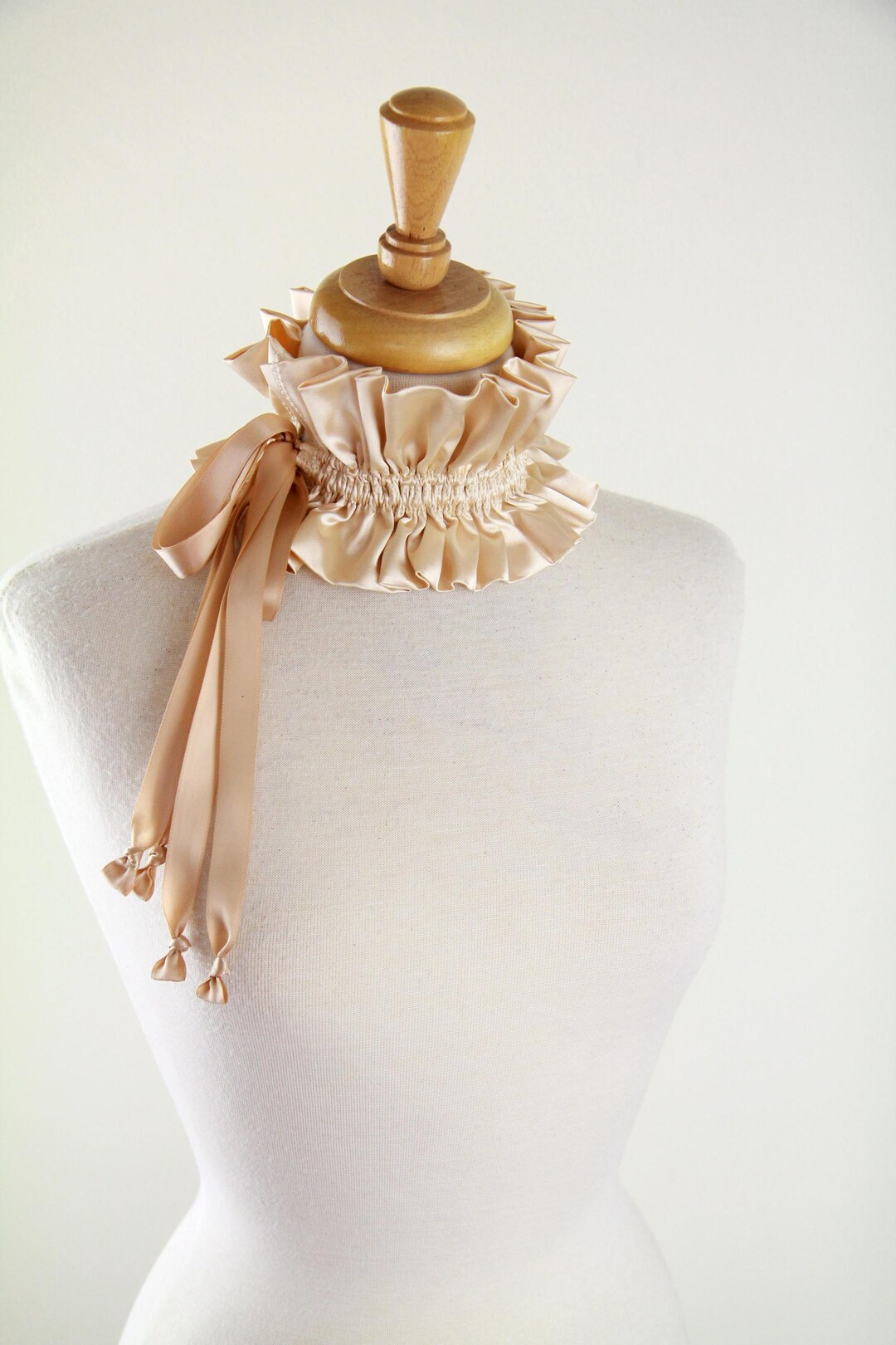 Victorian Choker Collar in Champagne Satin Charmeuse - Edwardian ...