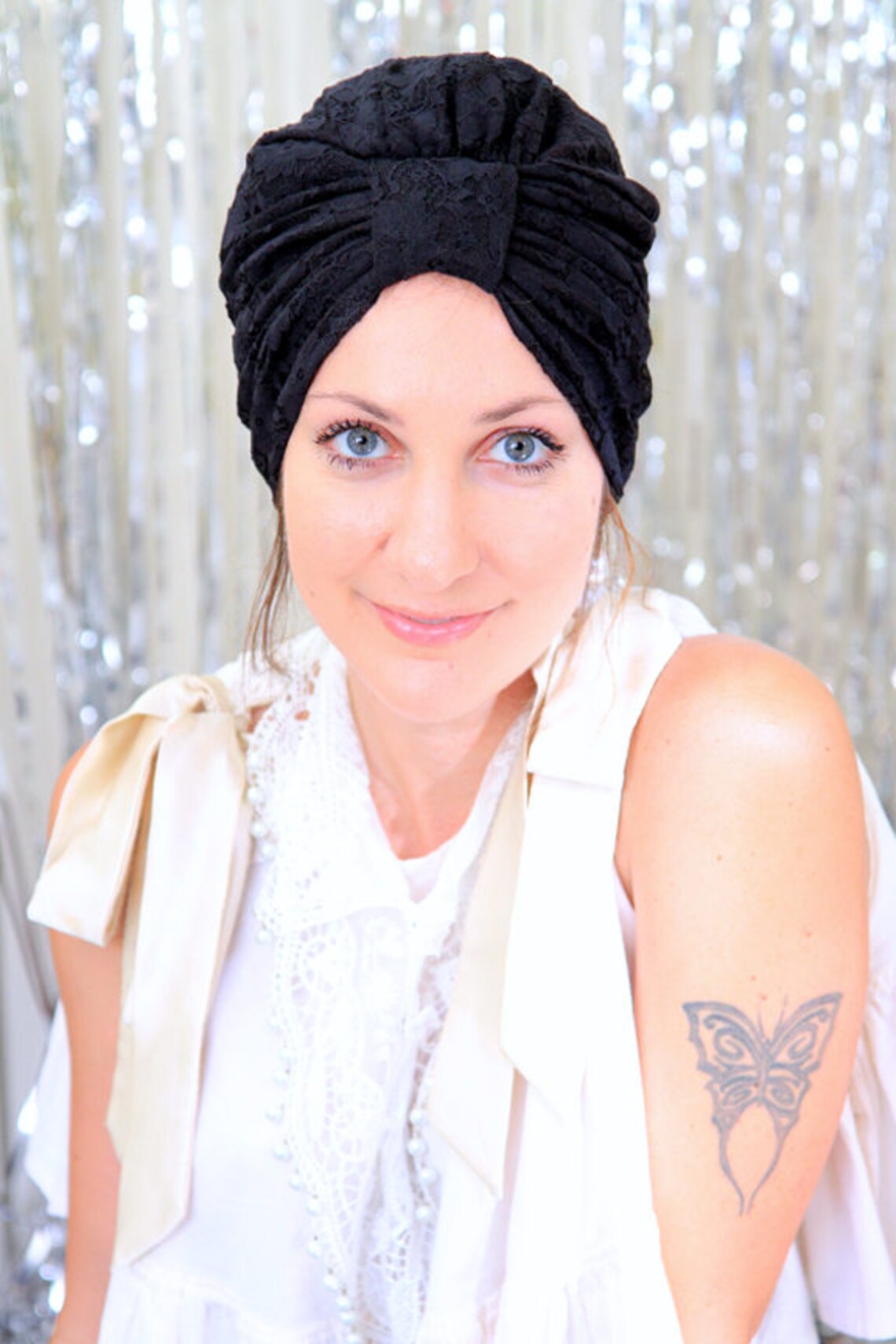 Lace Turban Black White or Ivory Bohemian Fashion Hair | Etsy