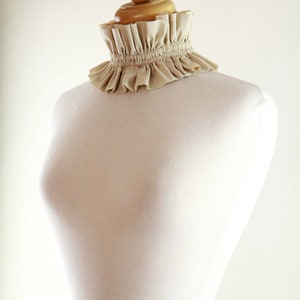 Cottagecore Victorian Collar in Champagne Beige Cotton Lawn - Edwardian ...