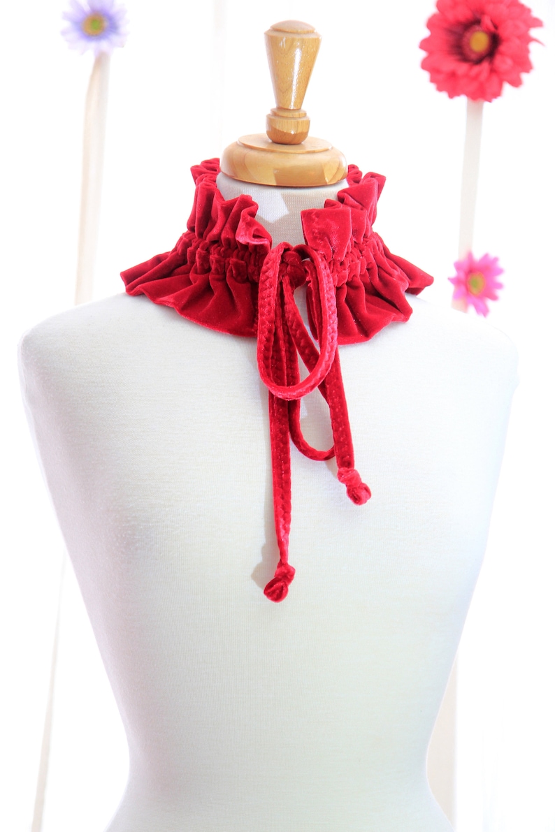 Red Velvet Collar Victorian Style Fashion Collars | Etsy