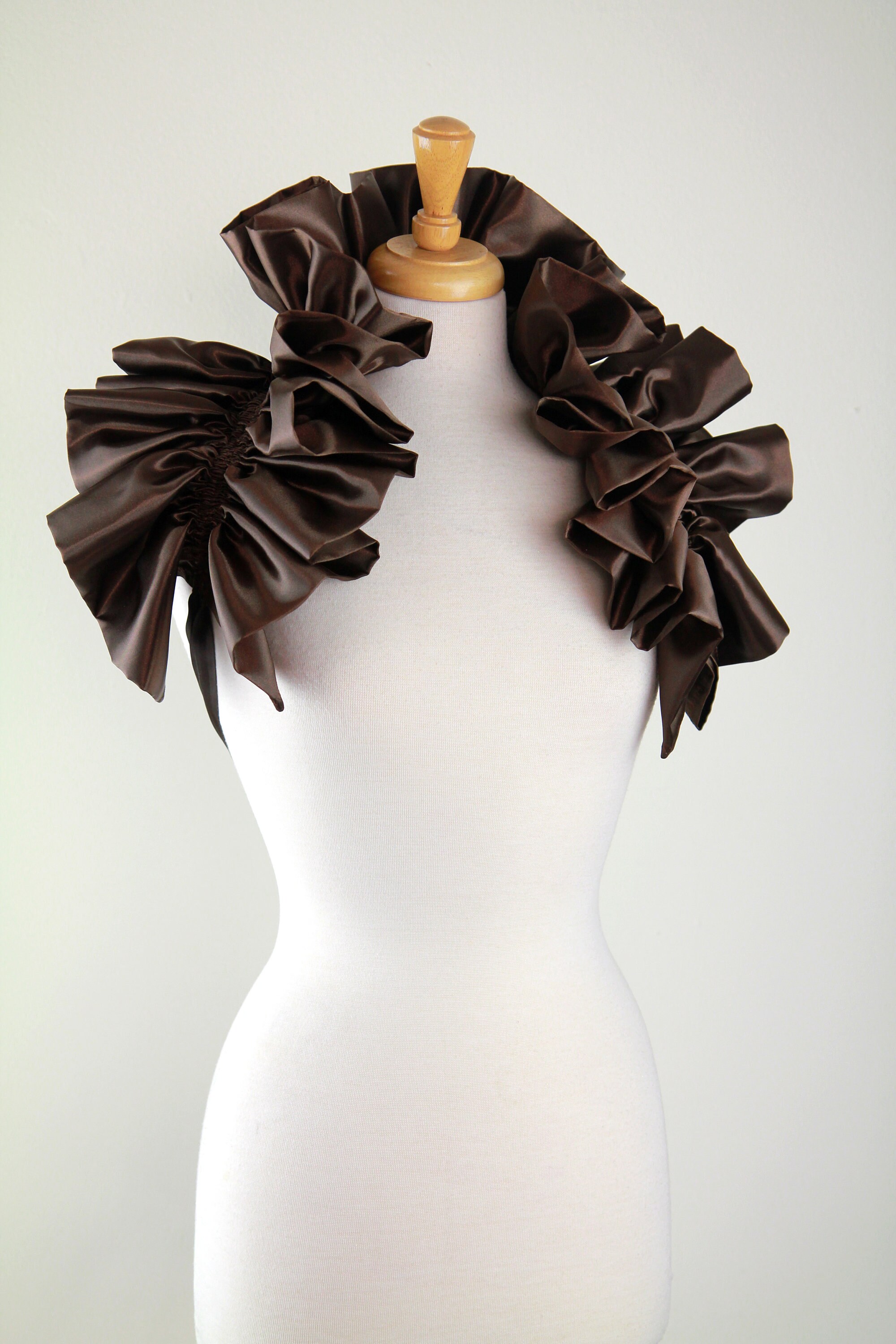 Chocolate Brown Satin Bolero, Shrug, Collar - Regency Costume or ...