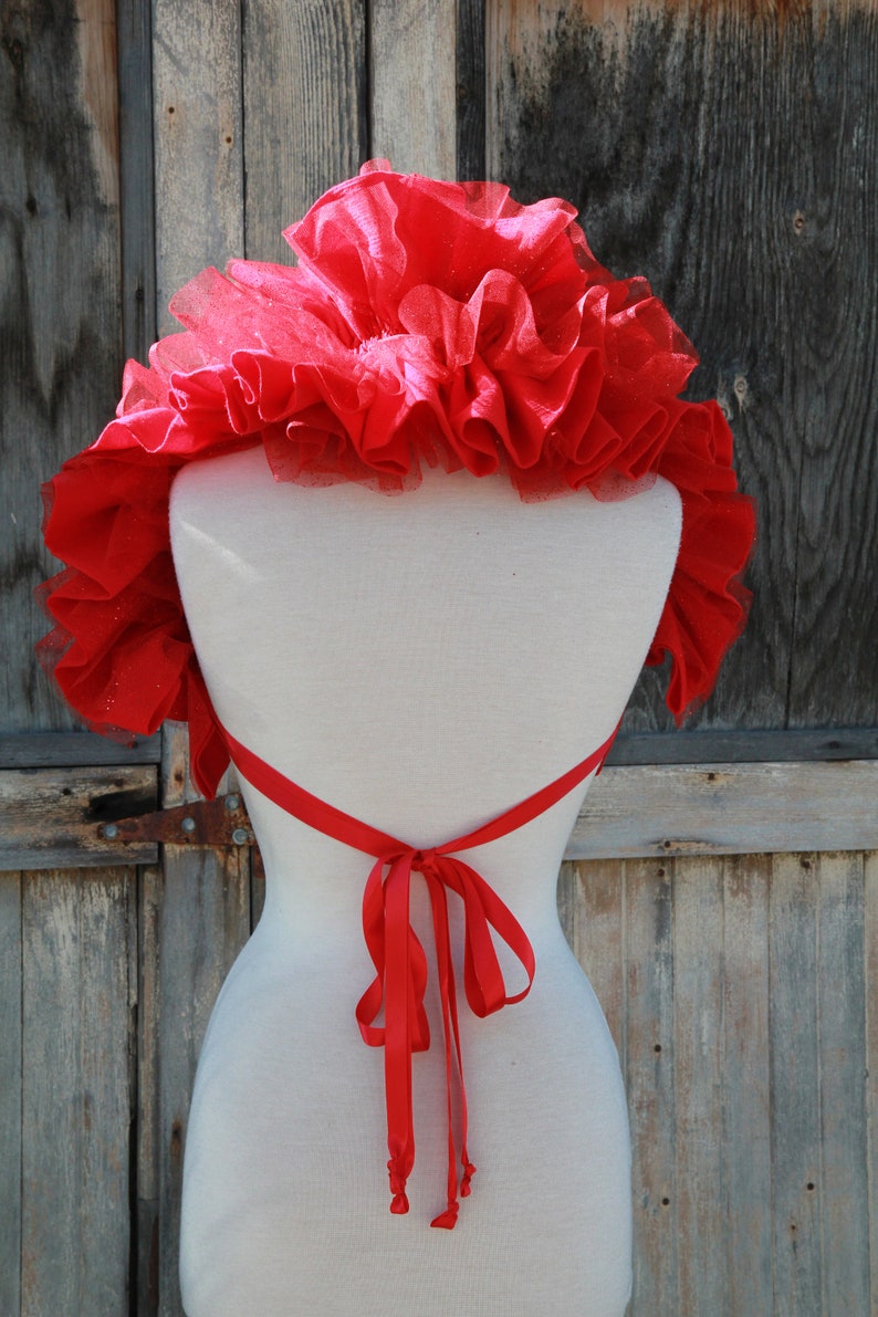 Valentine's Day Red Glitter Tulle and Gauze Collar - Convertible Neck ...