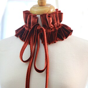 Rust Velvet Collar - Women's Neck Ruff - Victorian Style Fashion ...