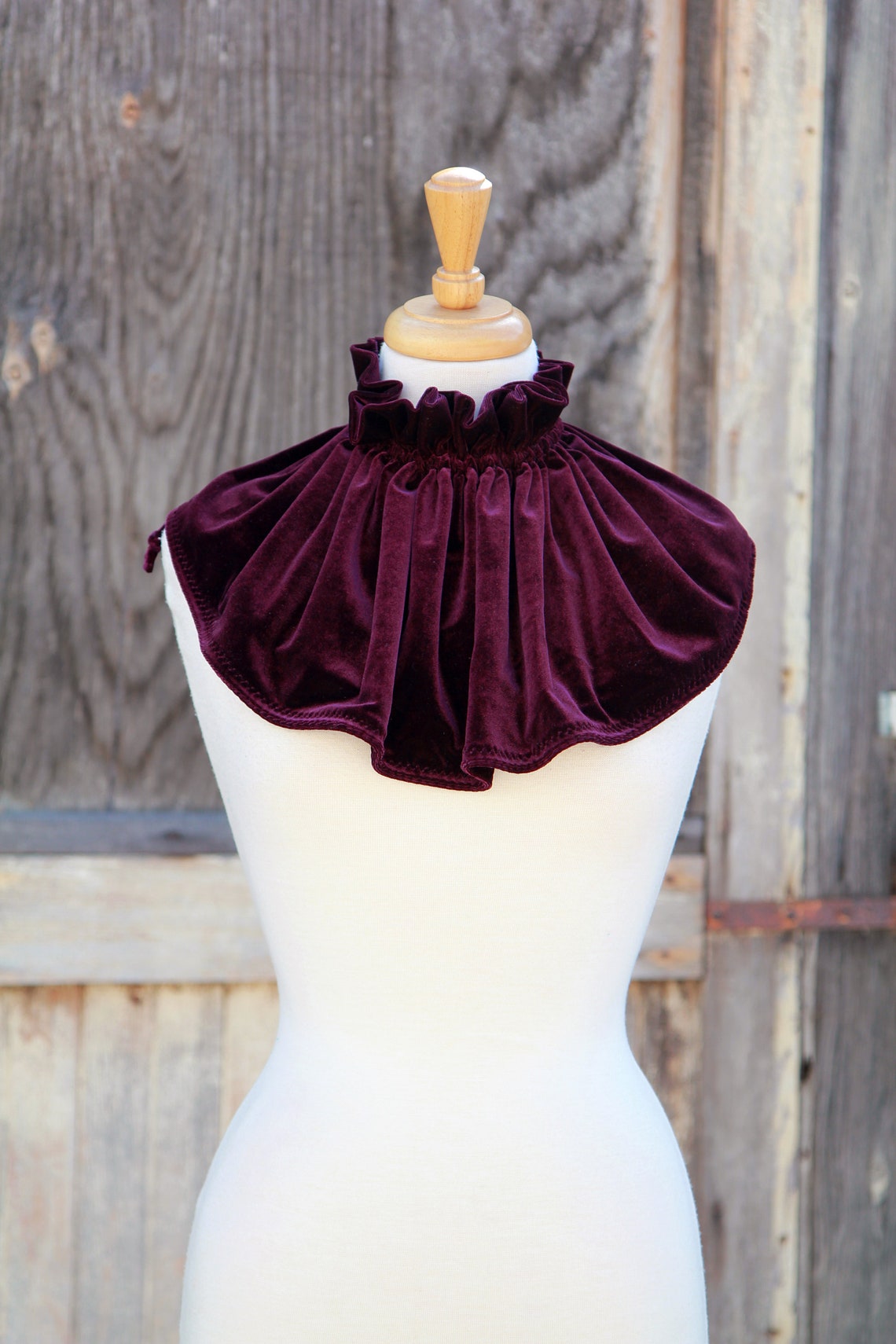 Burgundy Velvet Collar - Victorian Inspired Statement Collar or Neck ...