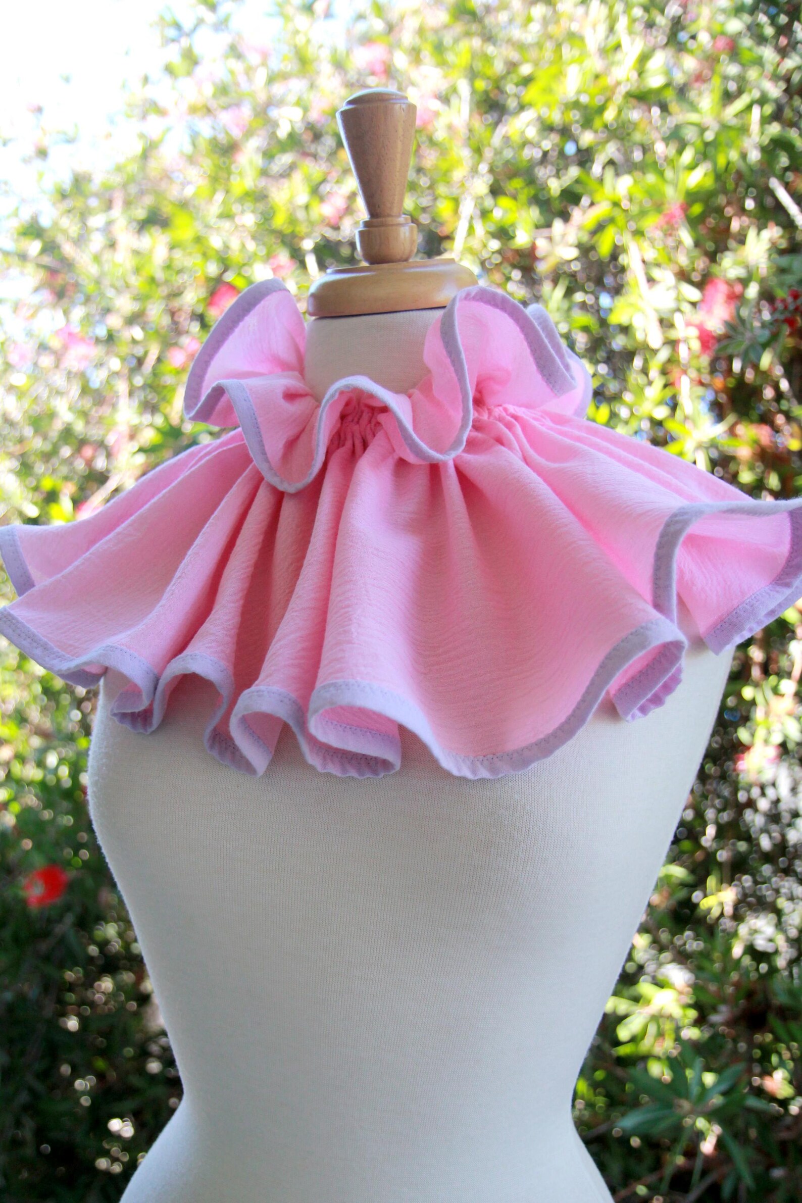 Clown Collar in Pink and Lavender Cotton Gauze - Circus or Cosplay ...