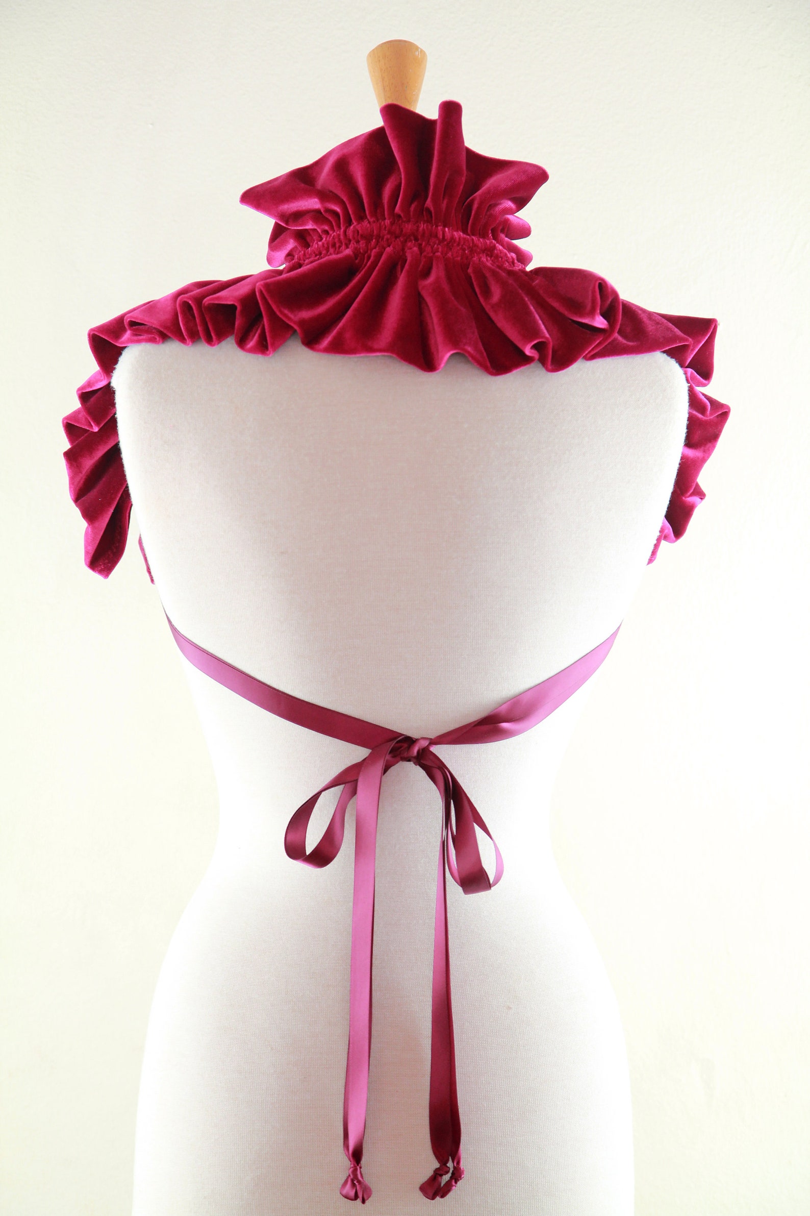 Burgundy Velvet Scarf - Victorian Style Fashion Collar in Wine Red ...