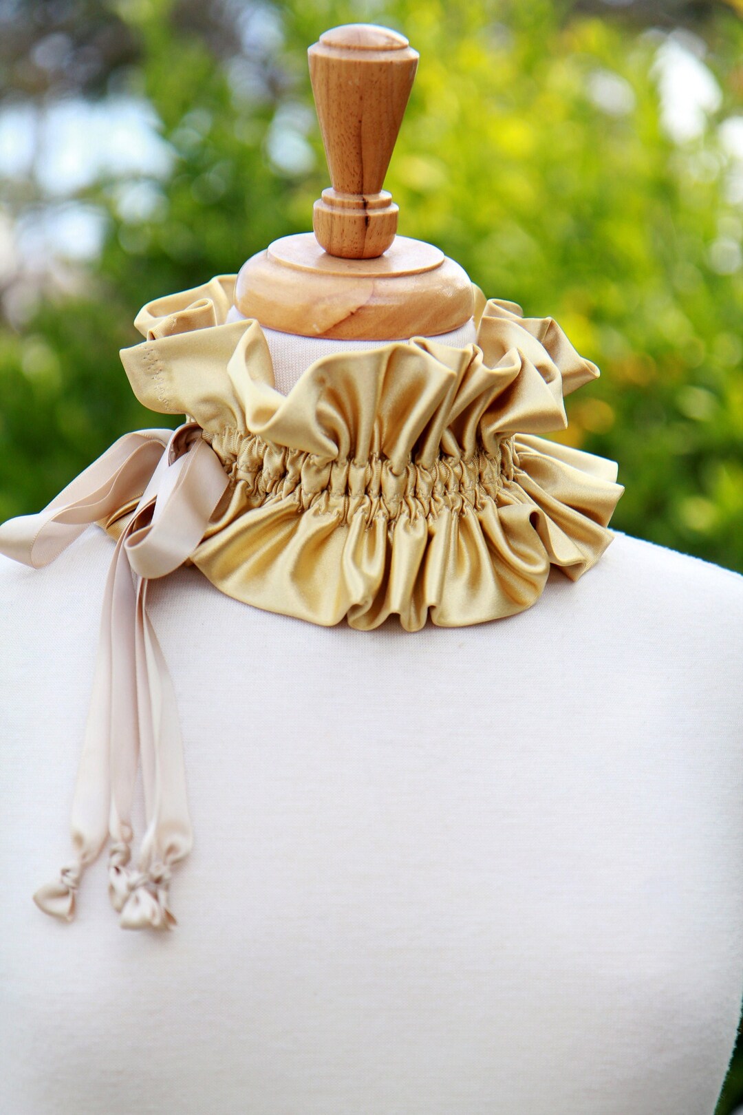 Gold Satin Statement Collar - Ballet or Dance Collars - Victorian ...