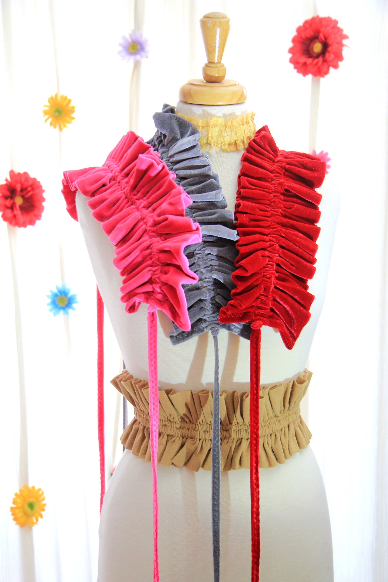 Grey Velvet Collar - Victorian Style Fashion Collars - Women's Neck ...