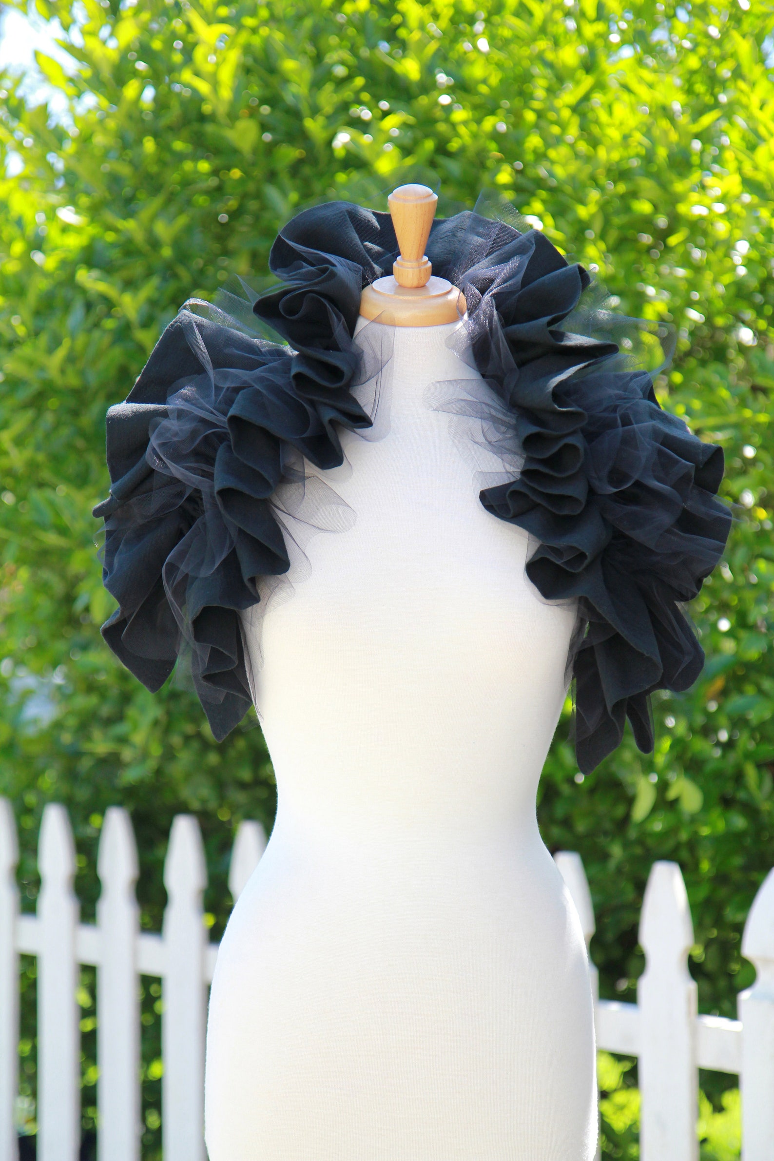 Black Gauze and Tulle Neck Ruff Convertible Statement - Etsy