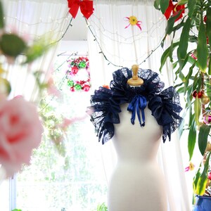 Victorian Navy Blue Lace Collar - 2 Piece Set - Including a Lace Choker ...