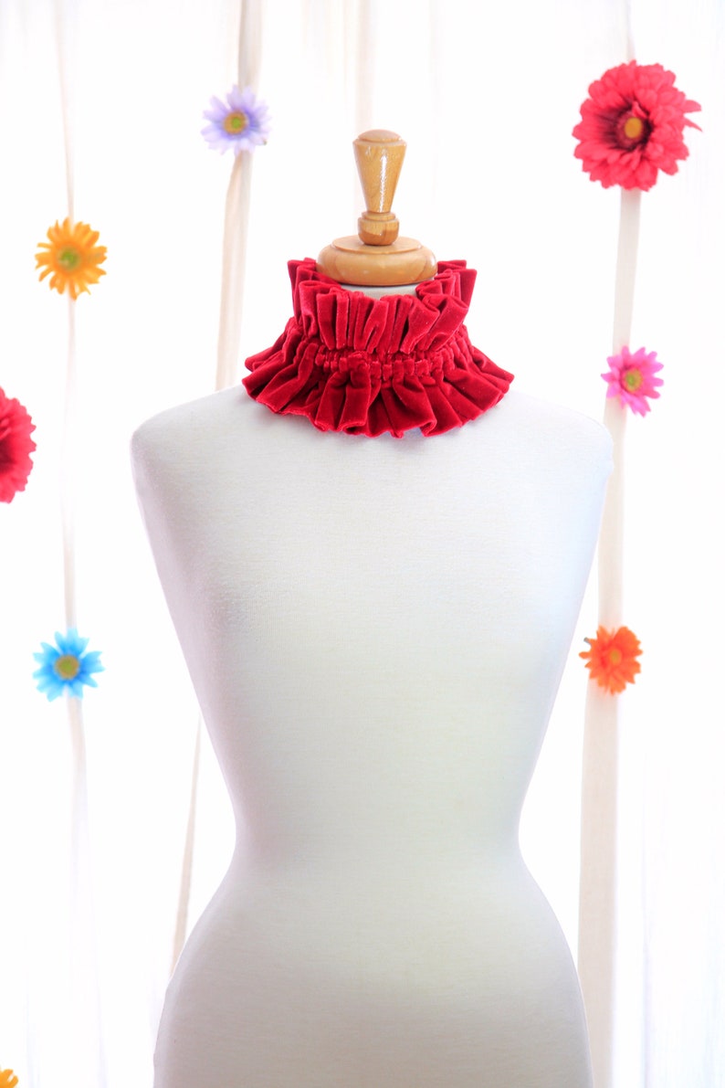 Red Velvet Collar Victorian Style Fashion Collars | Etsy