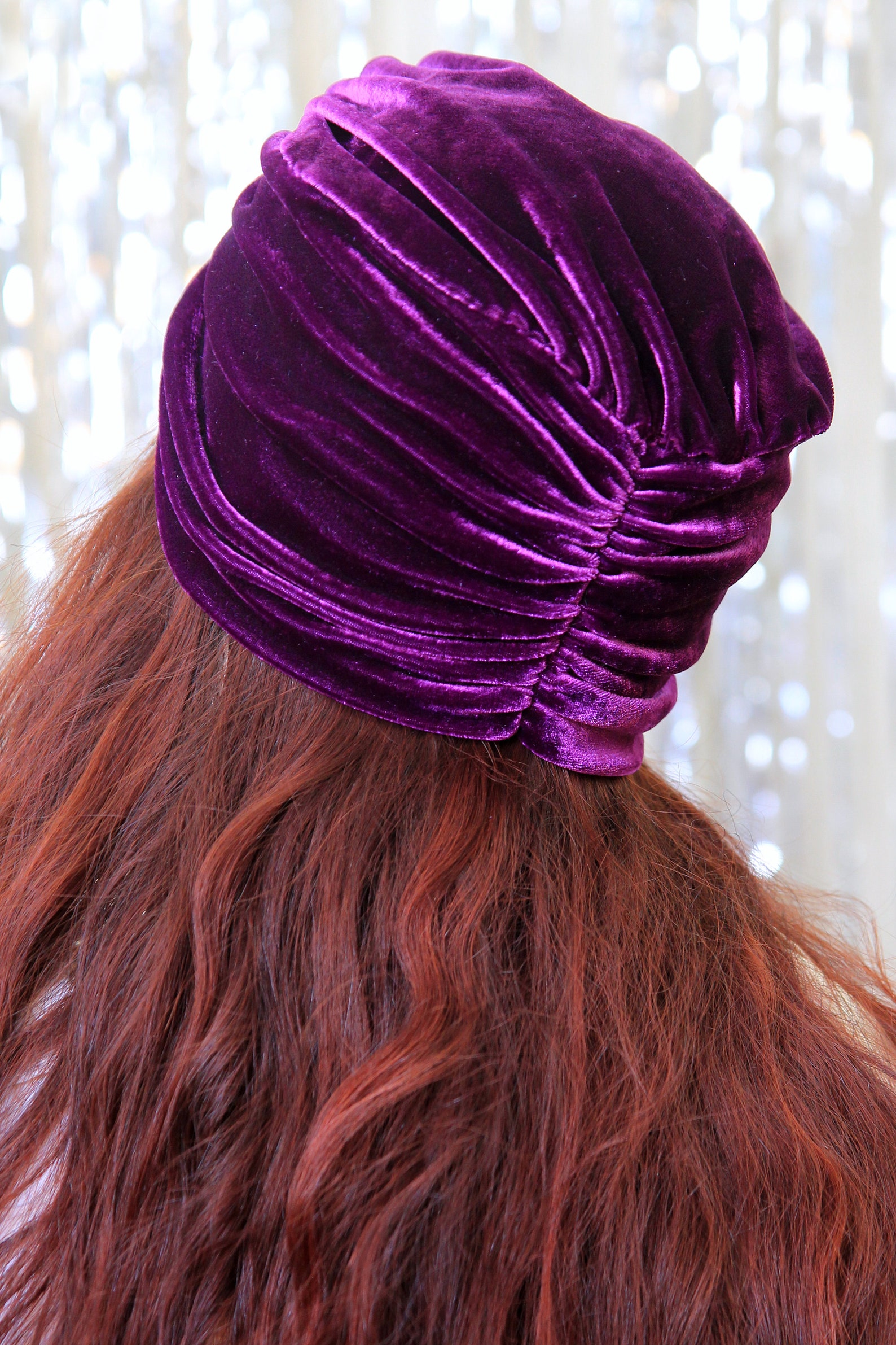 Turban in Plum Velvet Women's Turban Headwrap Full | Etsy