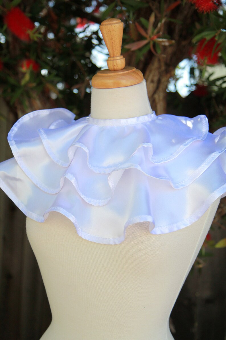 Pirates and Poets White Satin Collar With Ruffles - Victorian Neck ...