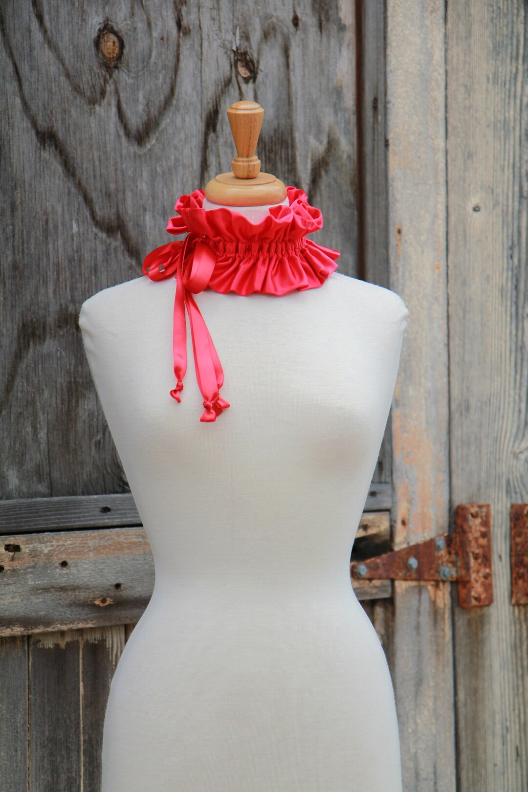 Red Satin Statement Collar - Victorian Fashion Choker, Ruff, or Neck ...