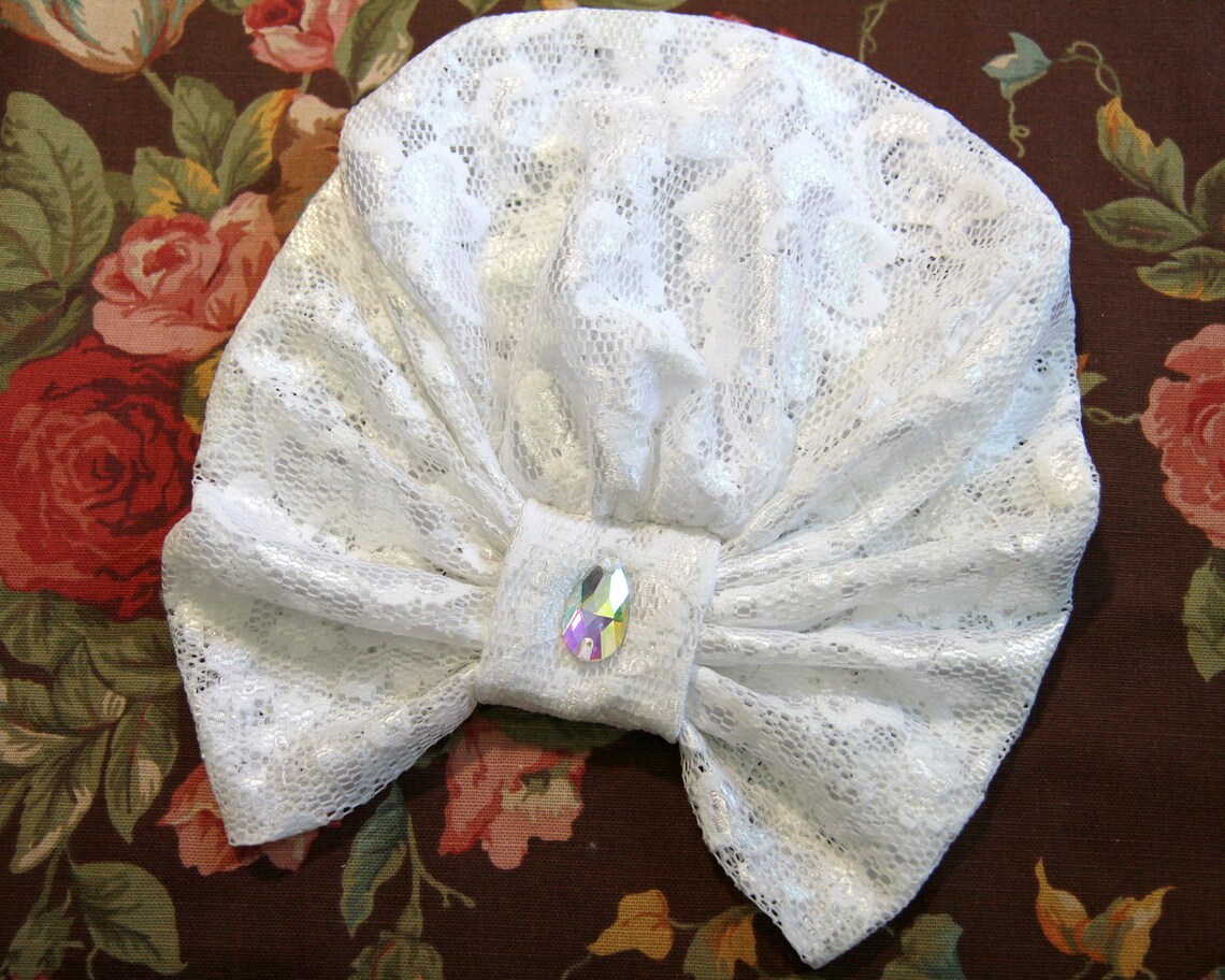 Lace Turban Black White or Ivory Bohemian Fashion Hair | Etsy