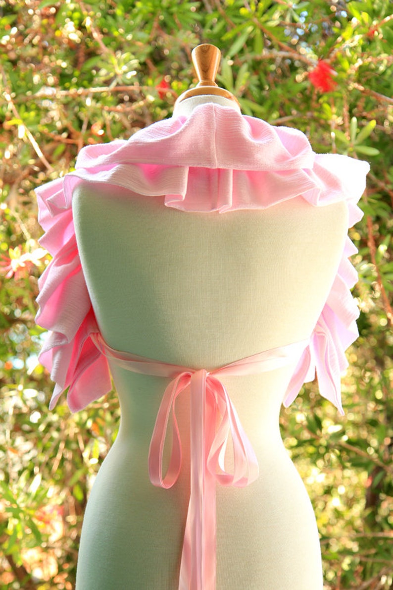 Pastel Pink Ruffle Scarf Victorian Fashion Collar in Cotton | Etsy