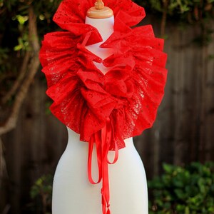 Red Lace Collar - Fashion Neck Ruff for Burlesque or Elizabethan ...