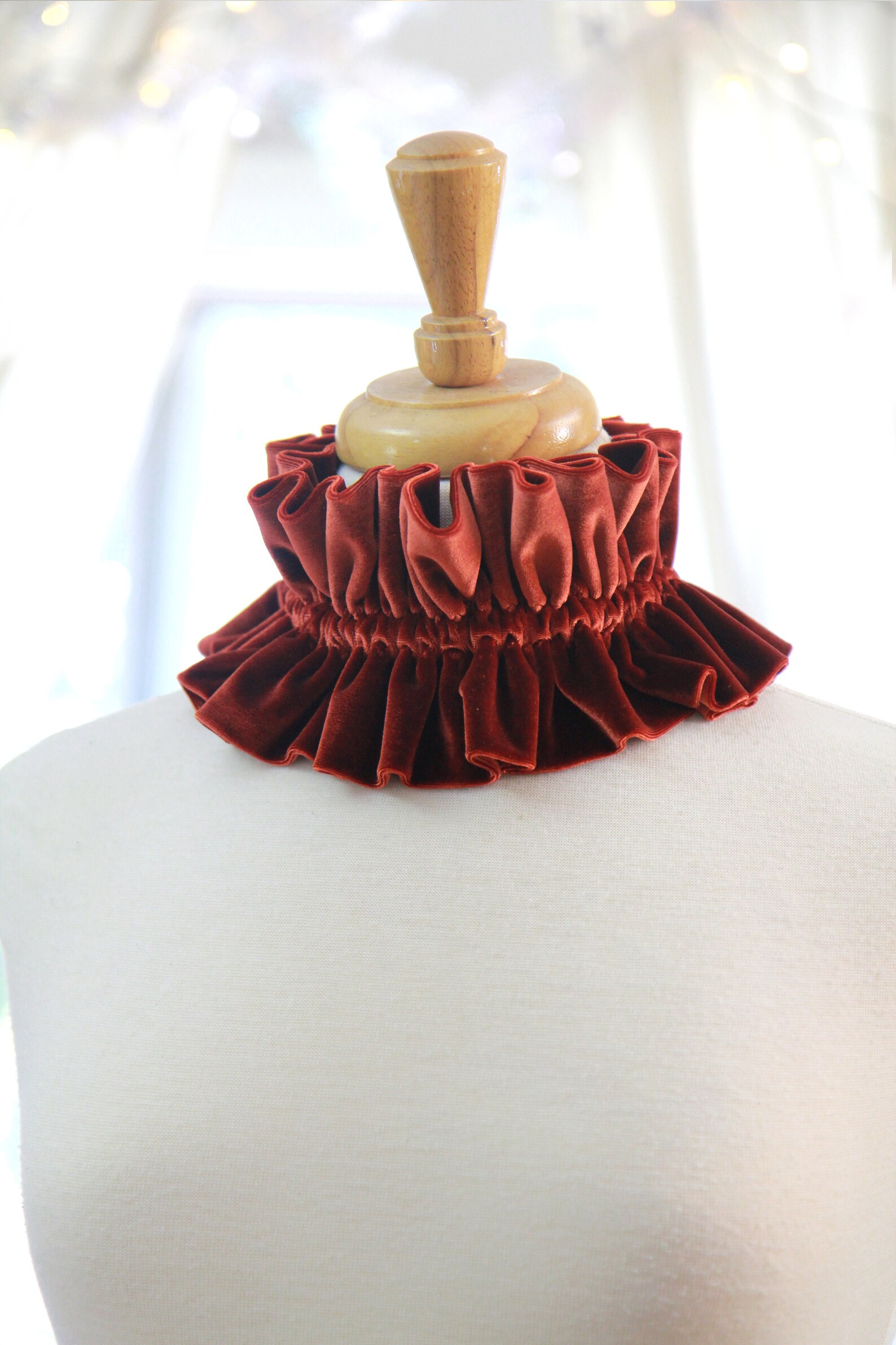 Rust Velvet Collar - Women's Neck Ruff - Victorian Style Fashion ...