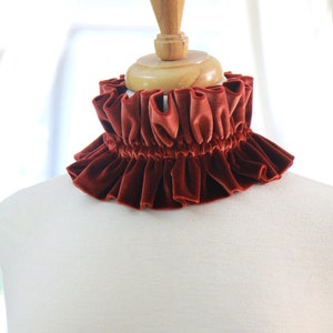 Rust Velvet Collar - Women's Neck Ruff - Victorian Style Fashion ...