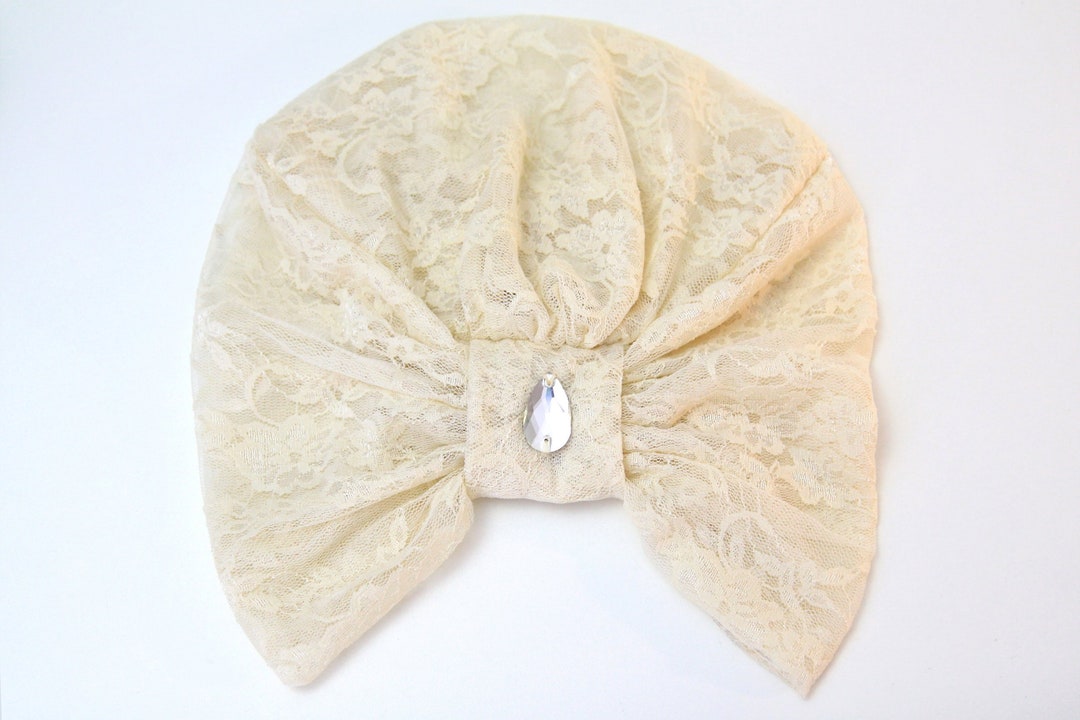Ivory Lace Turban - Kundalini Yoga Headwrap Turbans - Bohemian Fashion ...