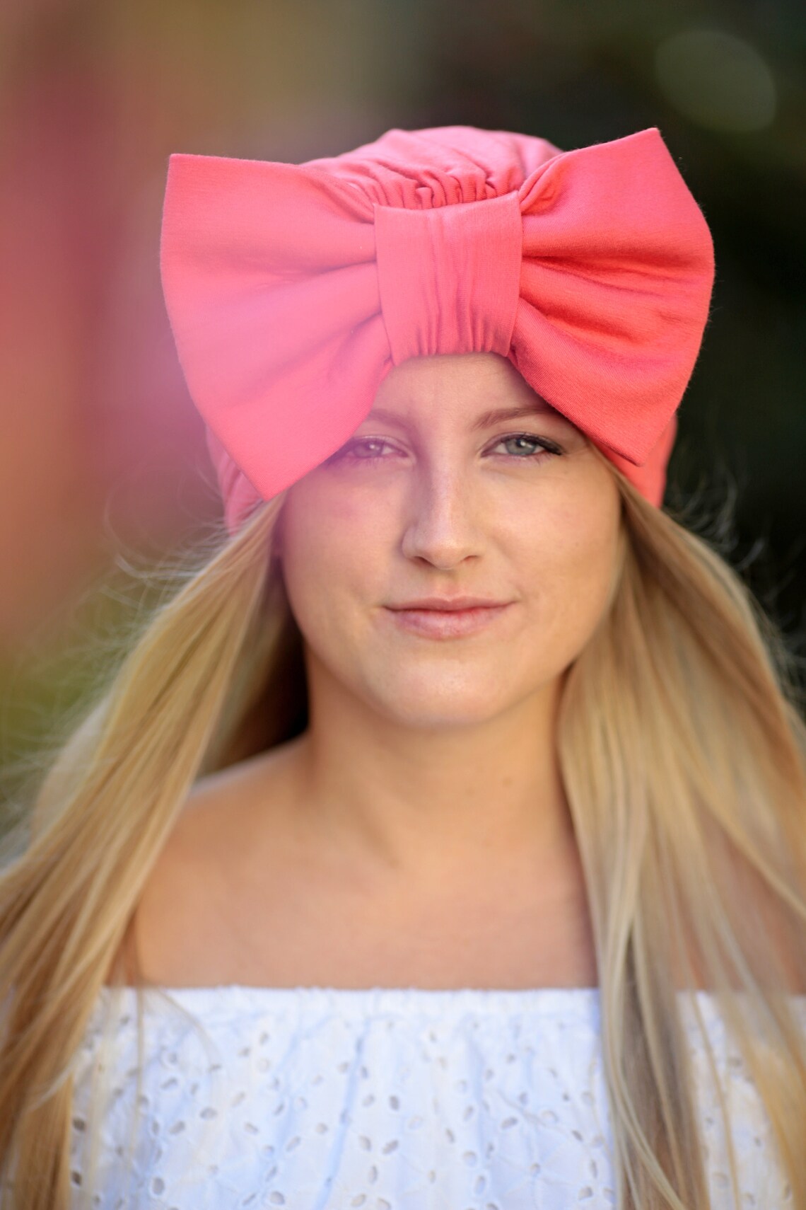 Coral Turban Headwrap With Bow - Women's Hair Turbans - Fashion Turban ...