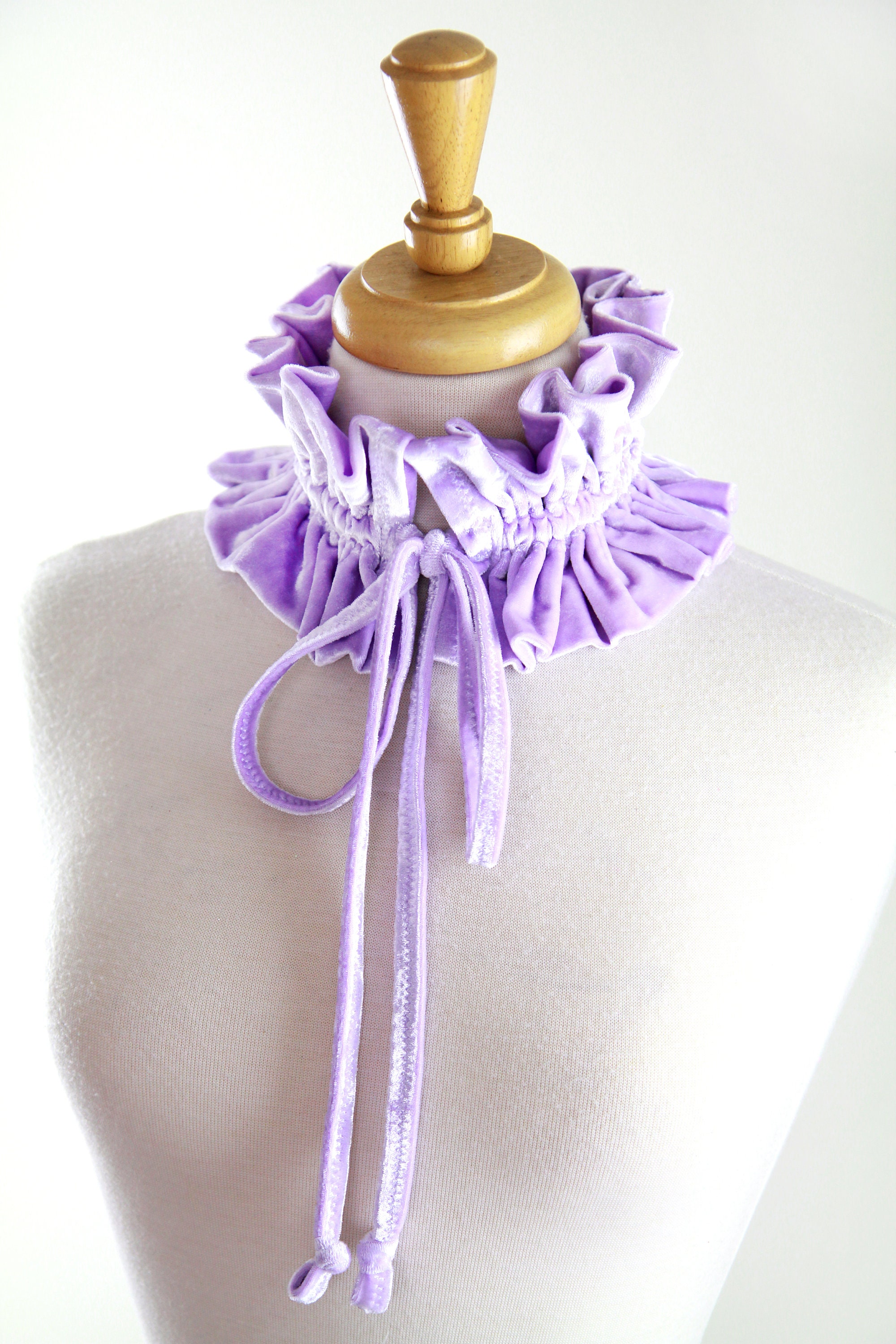 Lilac Lavender Crushed Velvet Collar - Victorian Style Choker Collar ...