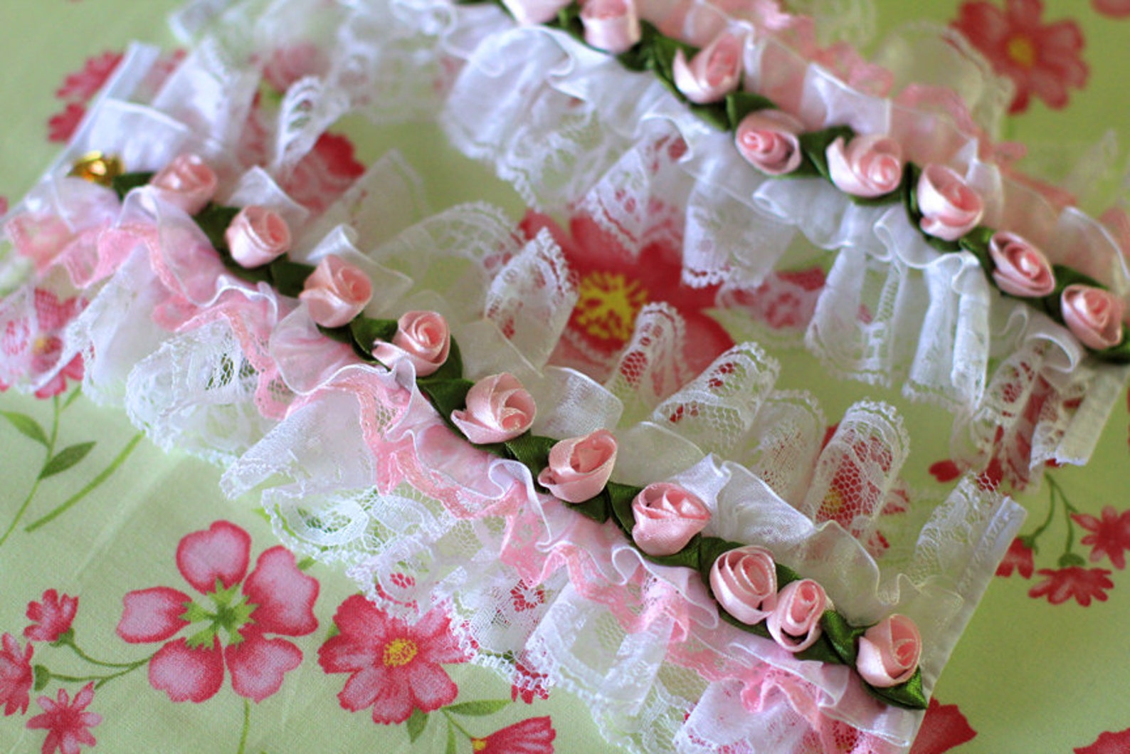 Lace Cuffs White With Pink Roses Victorian Style Tea Party - Etsy