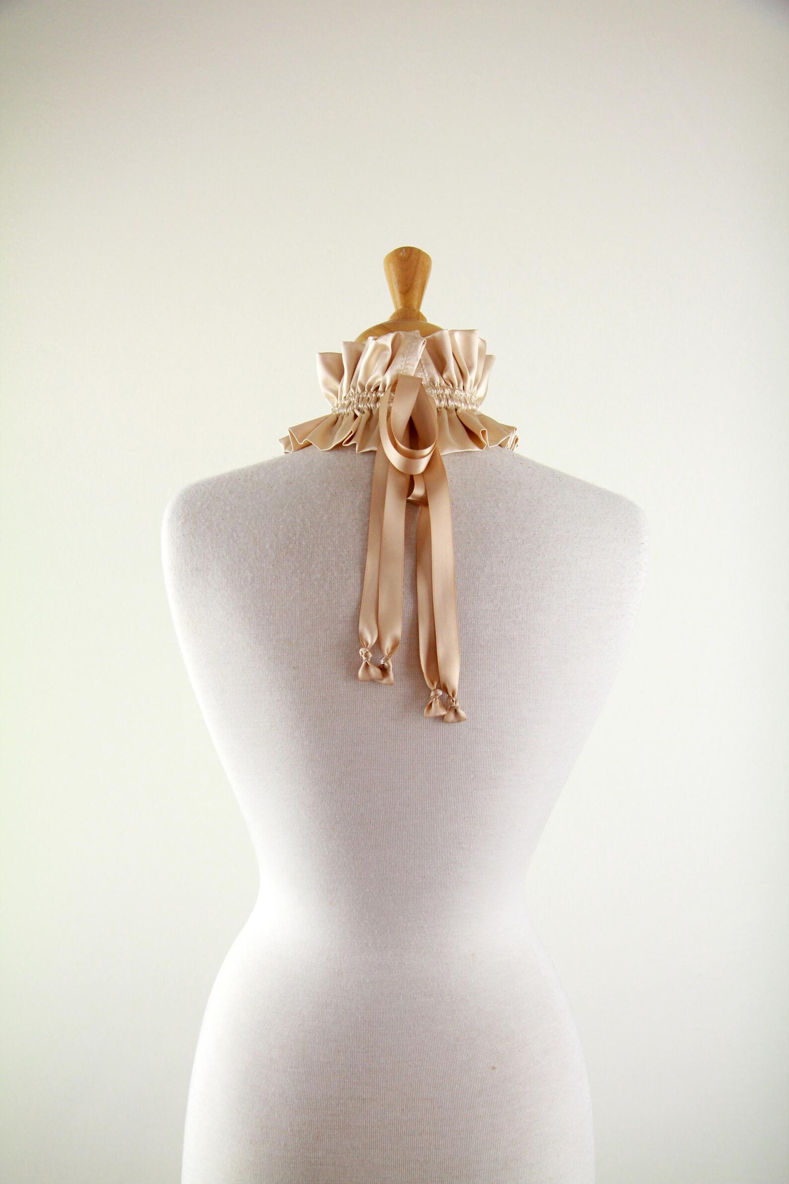 Victorian Choker Collar in Champagne Satin Charmeuse - Edwardian ...
