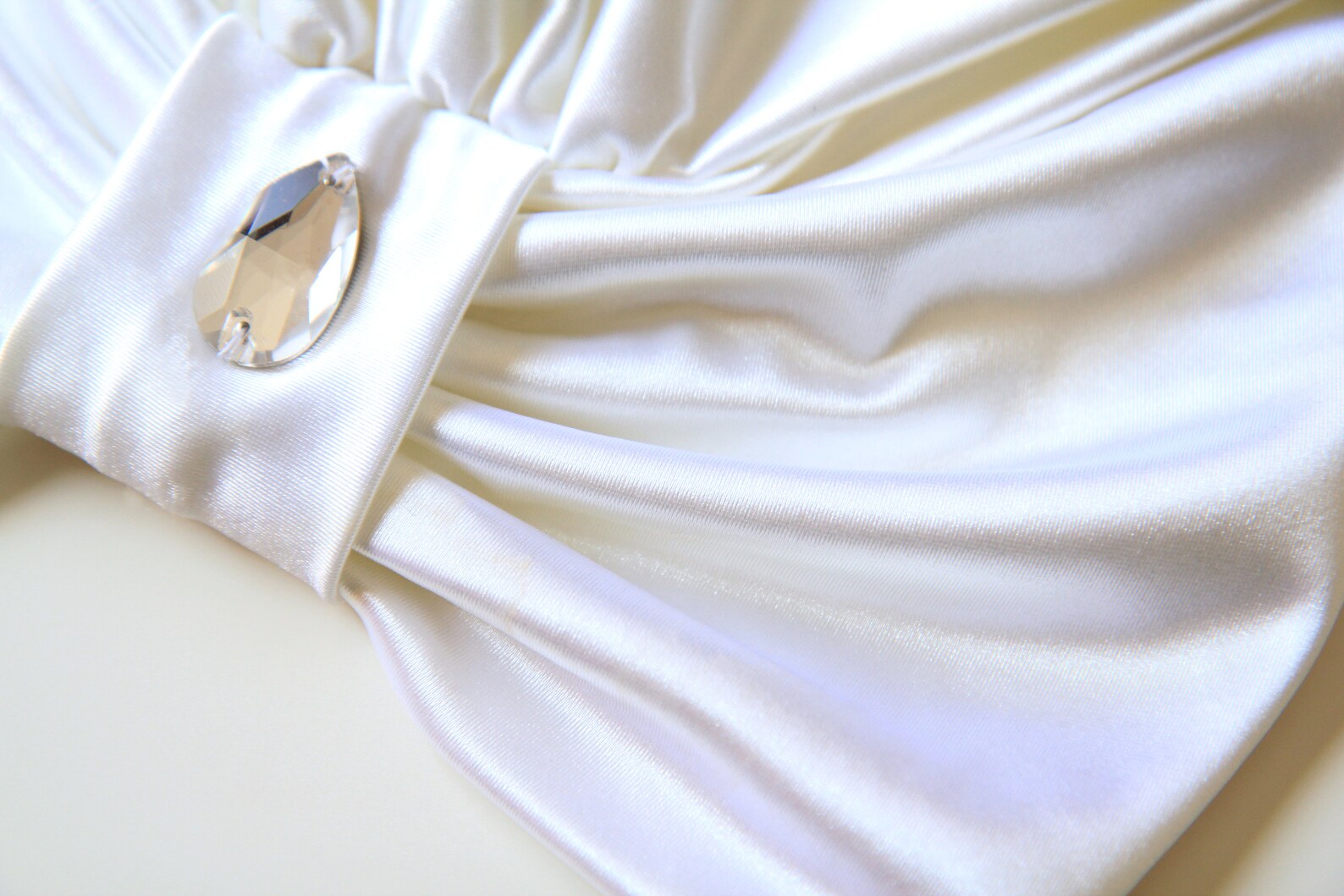 White Satin Turban - Wedding Turbans- Women’s Turban Headwrap With ...