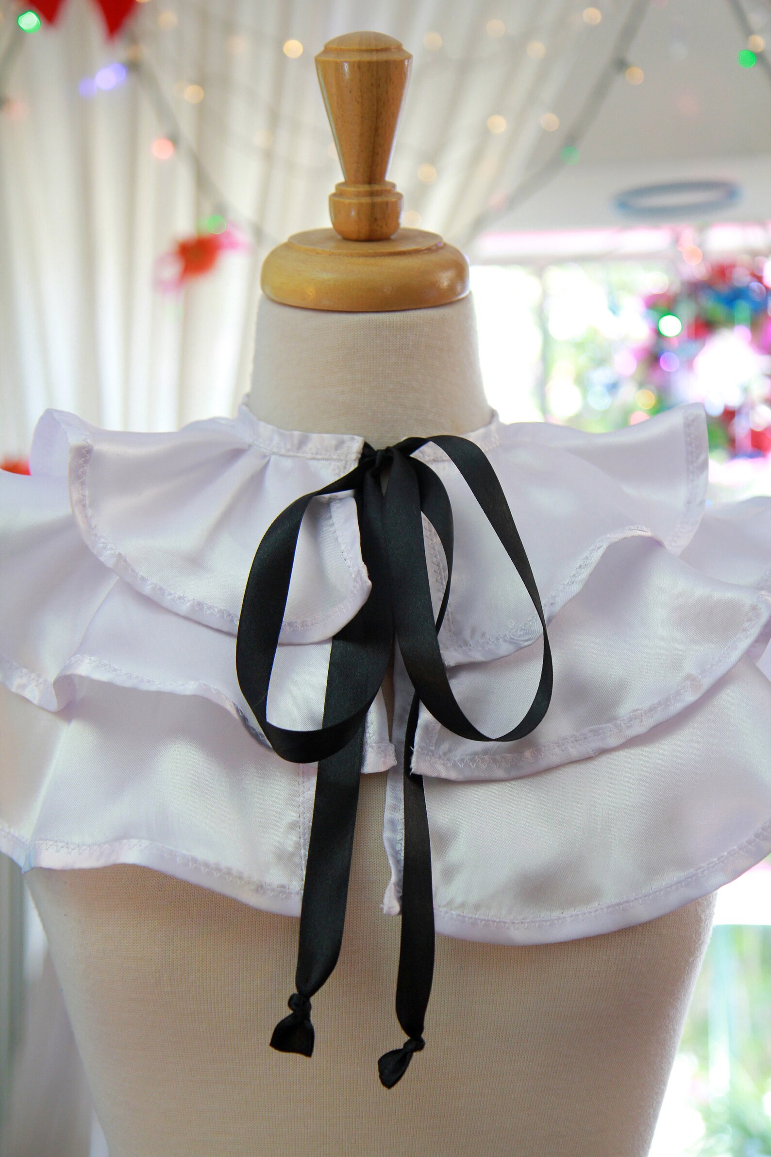 Pirates and Poets White Satin Collar With Ruffles Victorian - Etsy