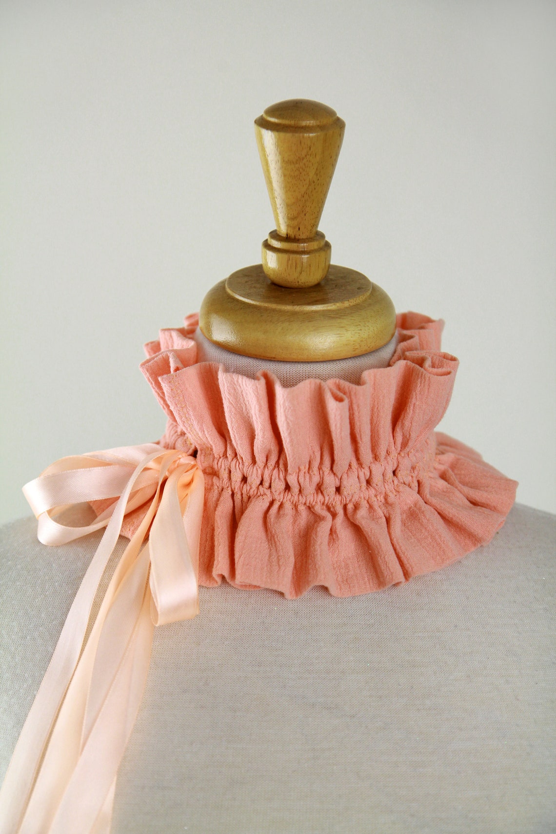 Peach Victorian Ruffle Collar - Edwardian, Regency or Elizabethan ...