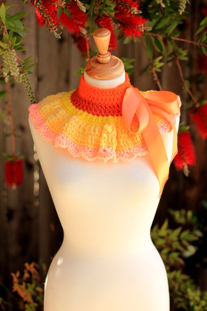 Nasturtium Neck Warmer - Orange Yellow Ombre - Fashion Collar - Etsy