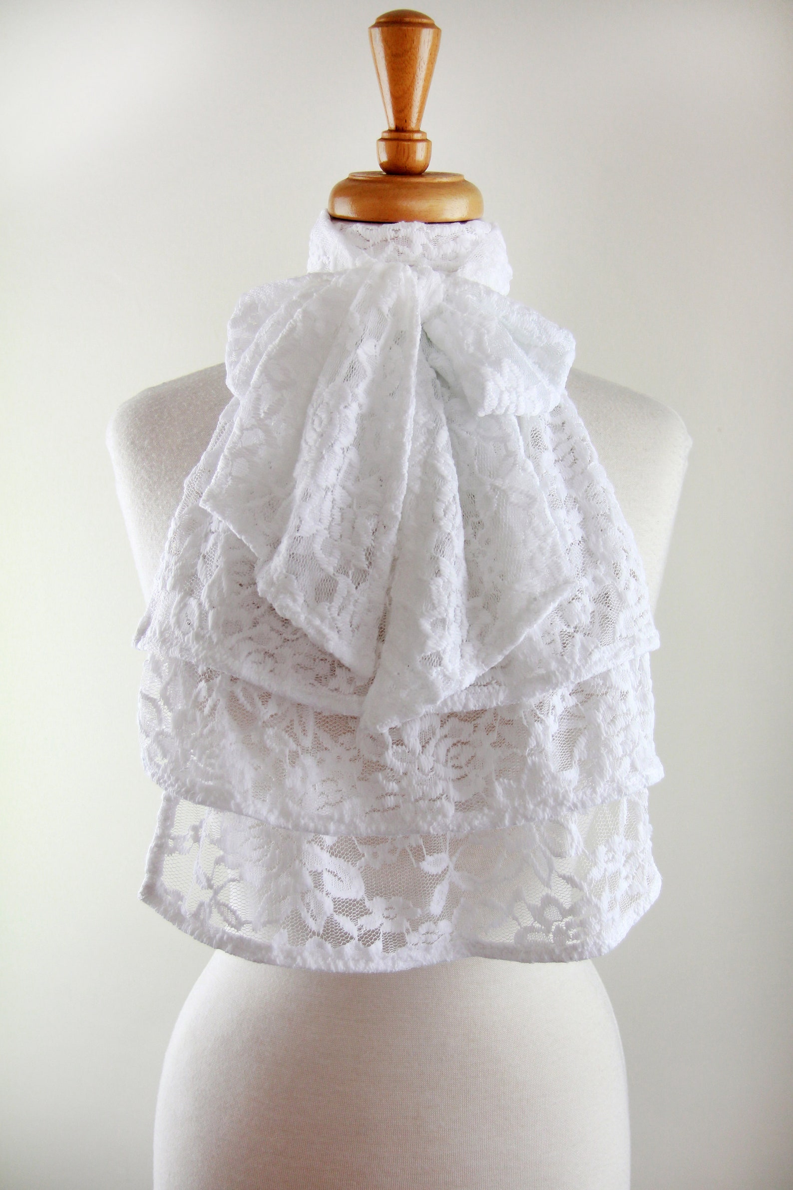 Jabot Collar in White, Ivory, or Black Lace - Edwardian, Victorian, or ...