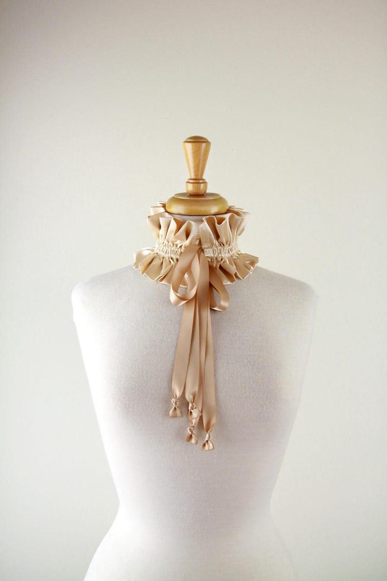 Victorian Choker Collar in Champagne Satin Charmeuse - Edwardian ...
