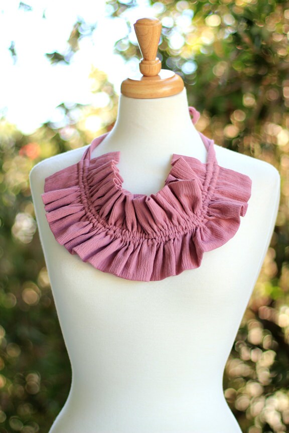 Victorian Style Fashion Collar Ruffled Choker in Mauve - Etsy