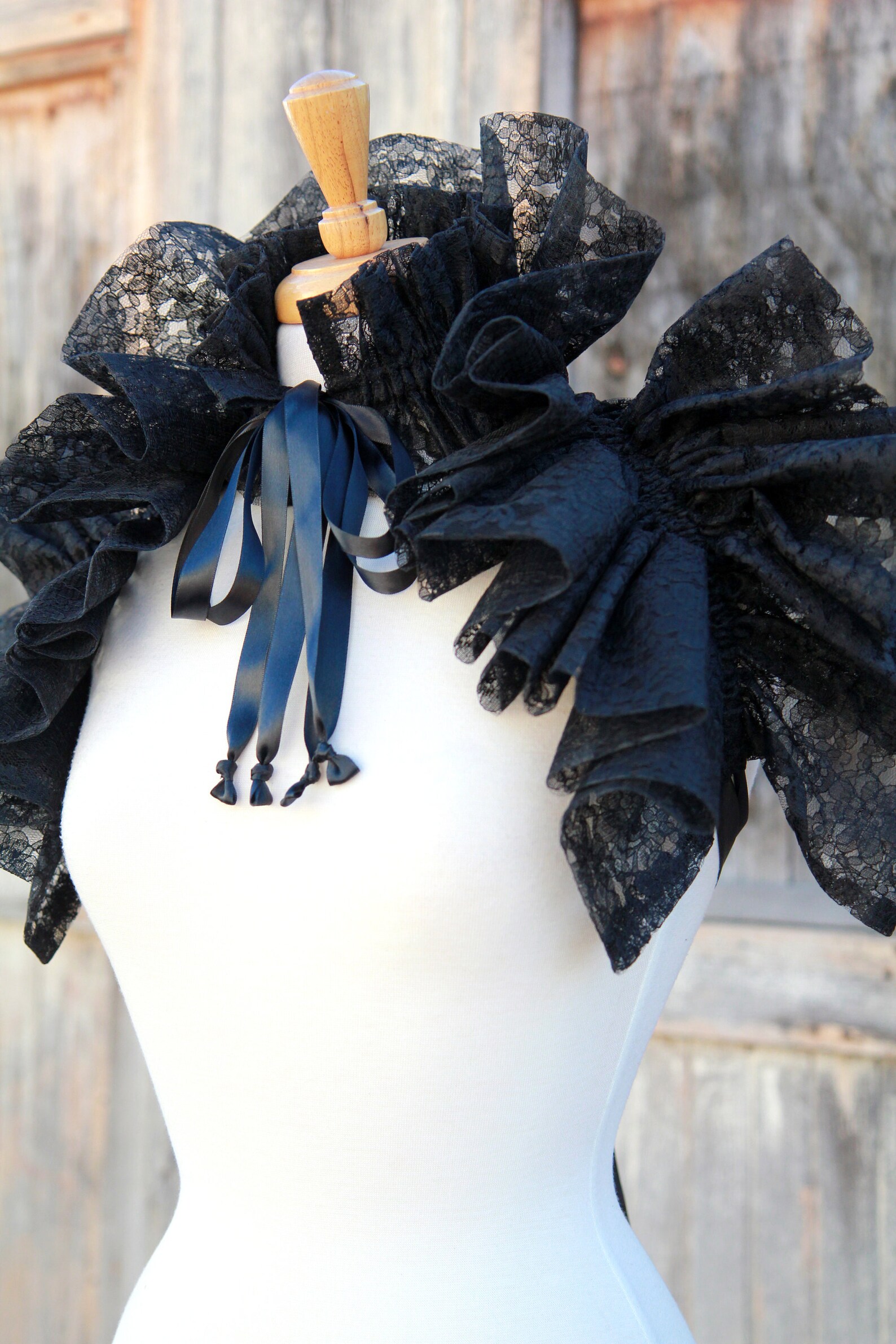 Victorian Black Lace Collar 2 Piece Set Including a Lace - Etsy