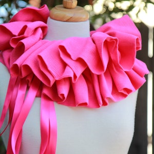 Hot Pink Statement Collar With Ruffles - Convertible Neck Ruff, Shrug ...