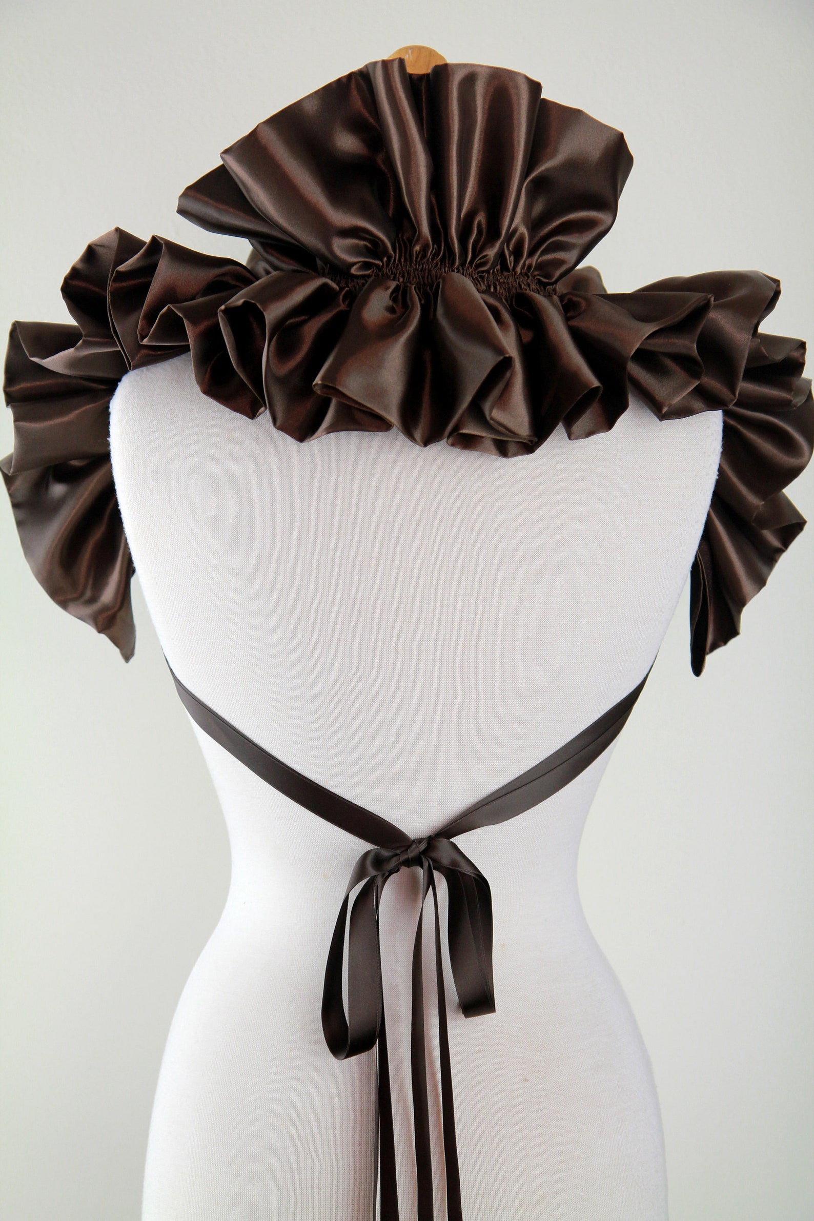 Chocolate Brown Satin Bolero, Shrug, Collar - Regency Costume or ...