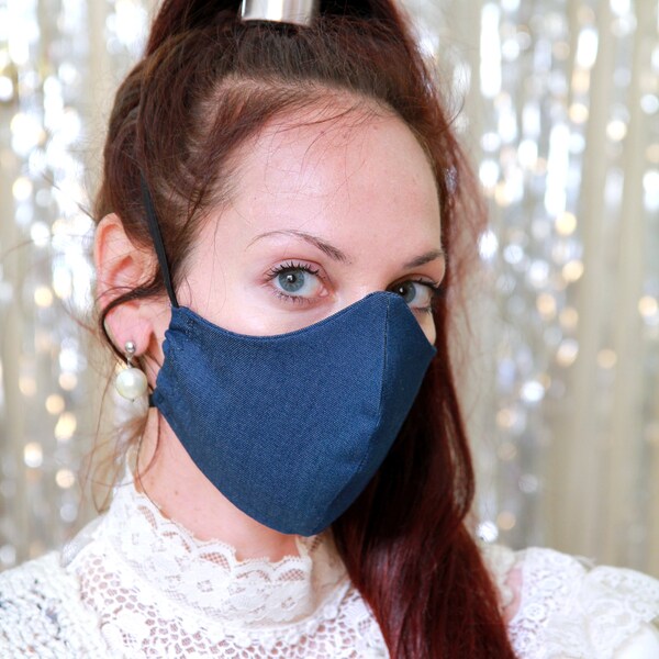 Denim Face Mask - Etsy