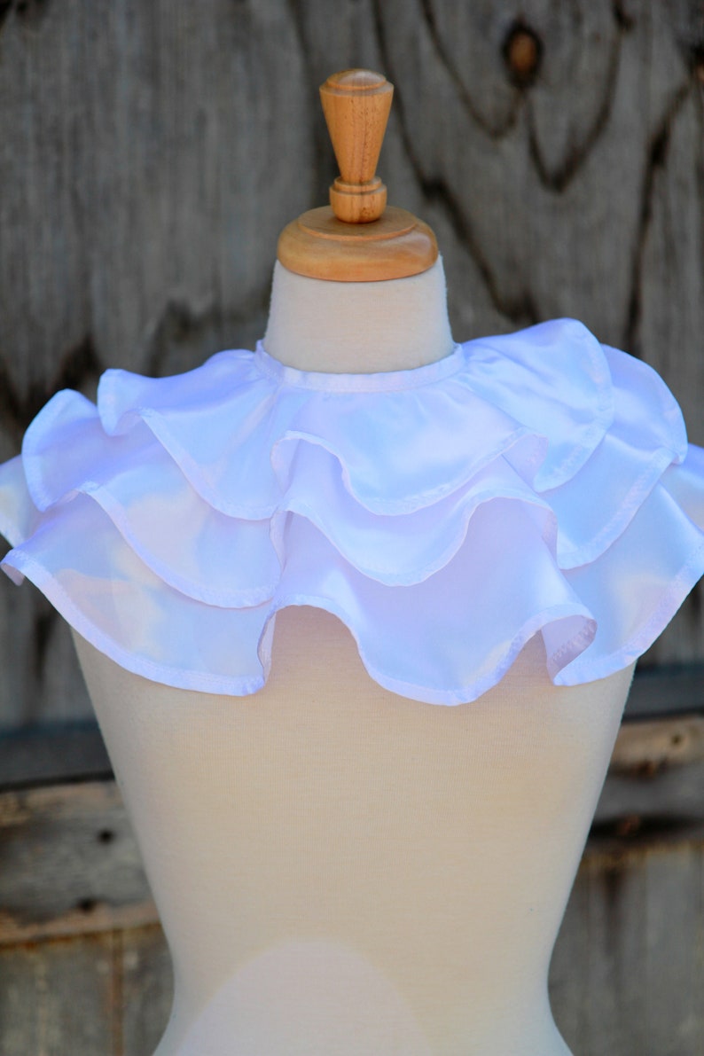 Pirates and Poets White Satin Collar With Ruffles - Victorian Neck ...