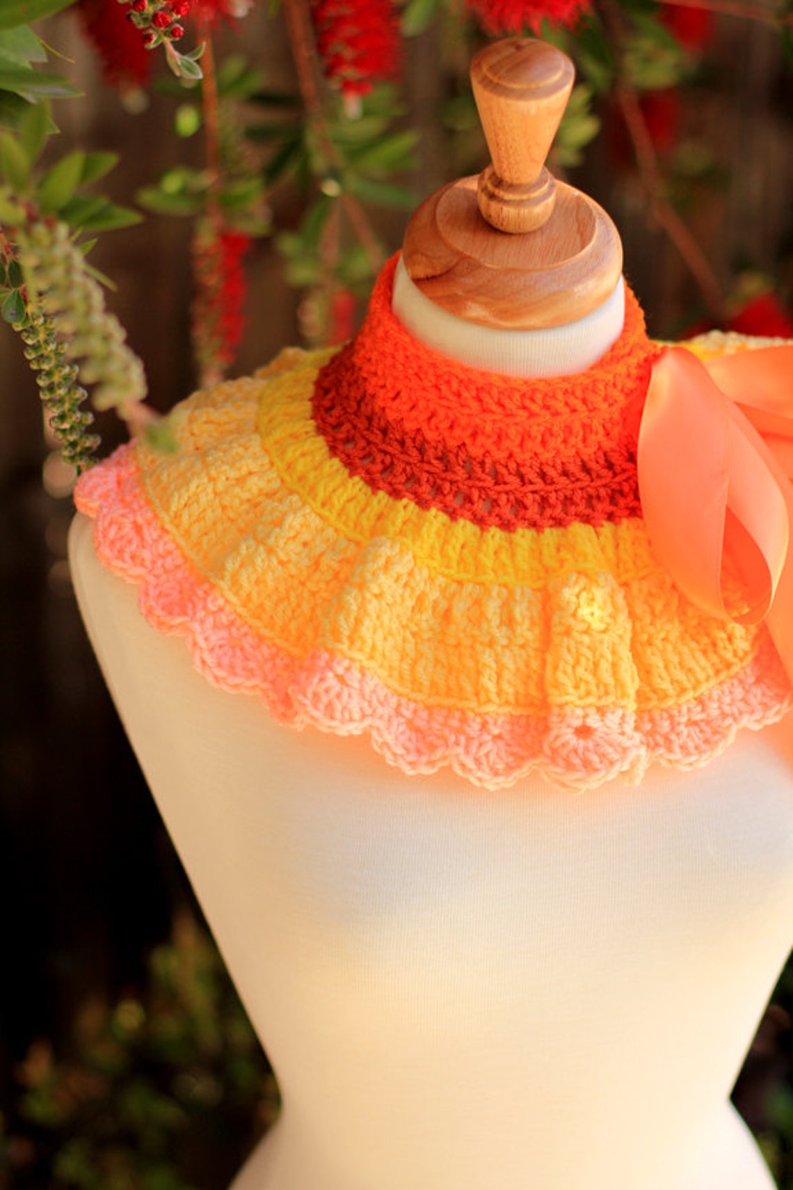 Nasturtium Neck Warmer - Orange Yellow Ombre - Fashion Collar - Etsy